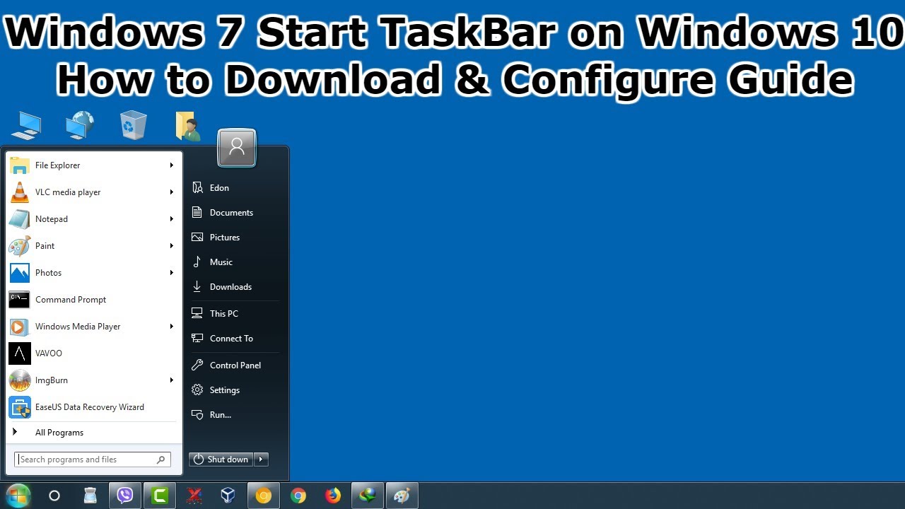 Windows 7 Start TaskBar for Windows 10 (How to Download Install and ...