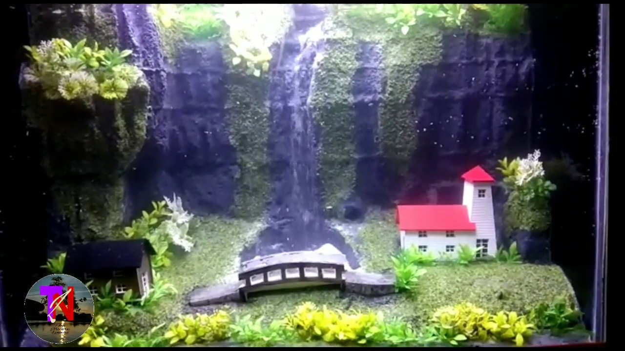 Live Aquarium|| Waterfall In Aquarium..|Beautiful Aquarium.. - YouTube