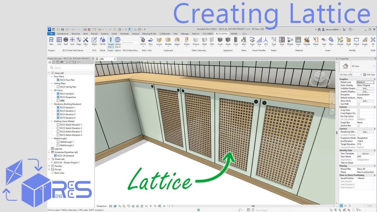 Revit Cabinetry | RCCS-26 Pro - Creating Lattice - YouTube