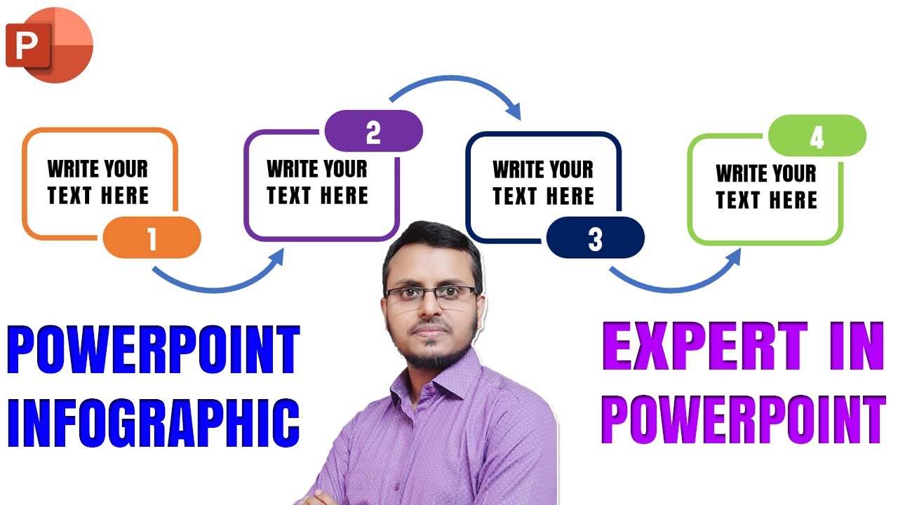 4 Step Infographic Progress Slide in Microsoft PowerPoint - YouTube