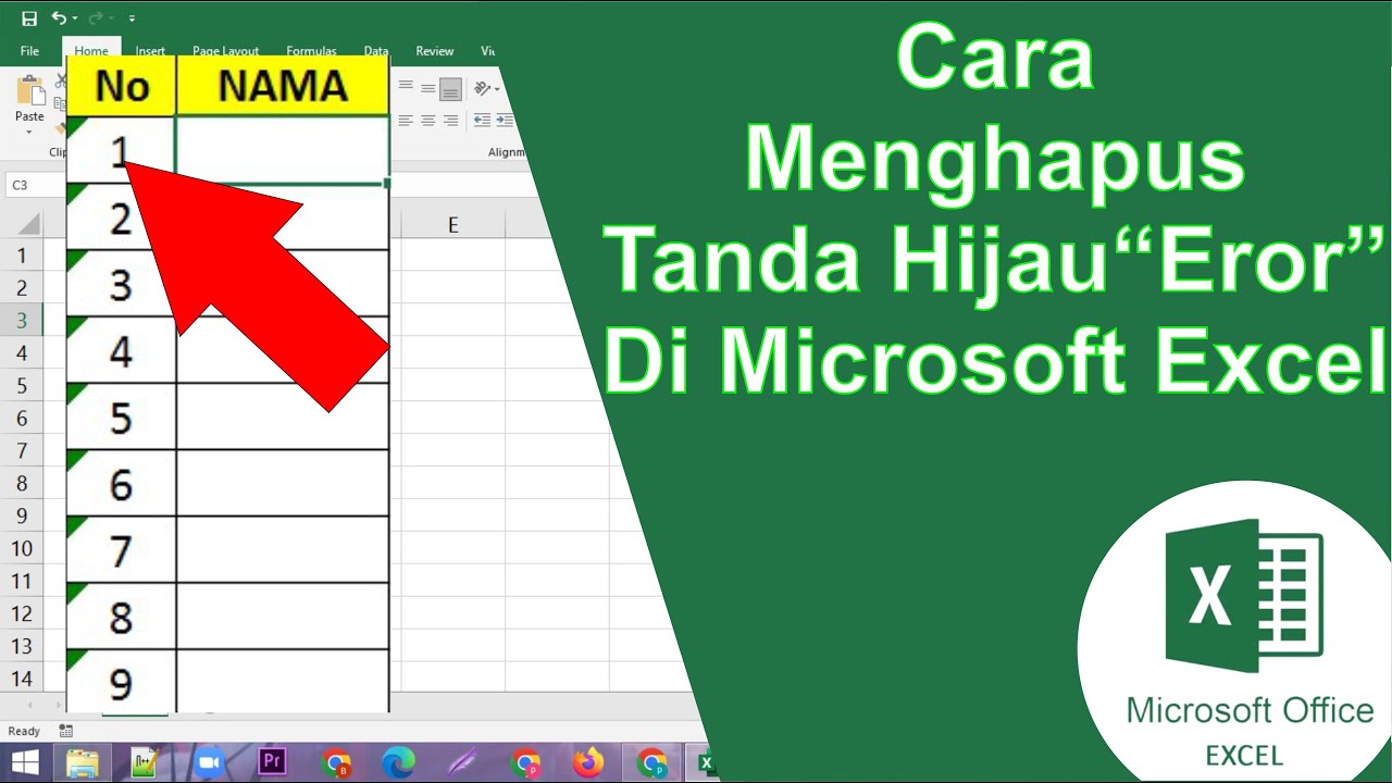 Cara Menghilangkan Bendera Hijau Di Excel - YouTube