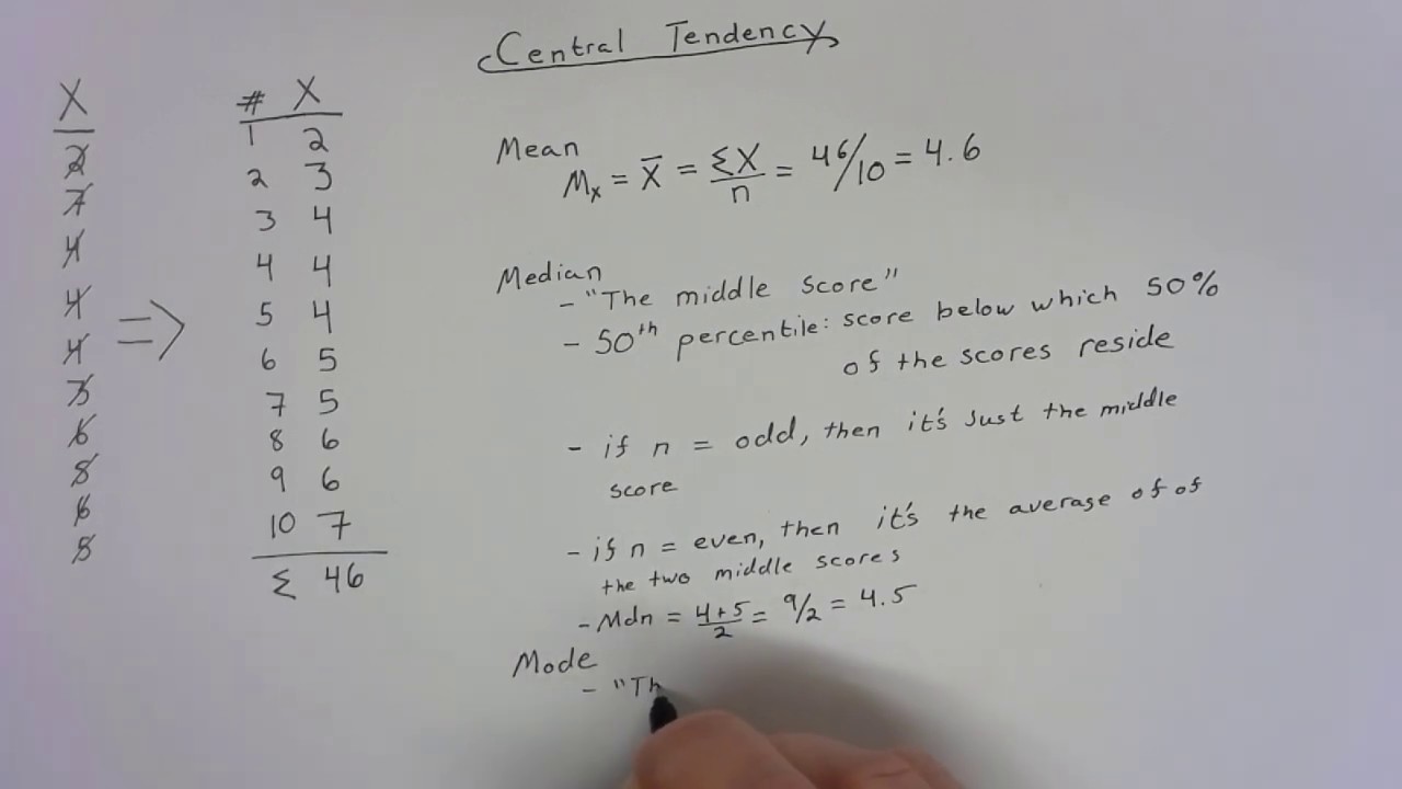 Central Tendency: Hand Calculation - YouTube