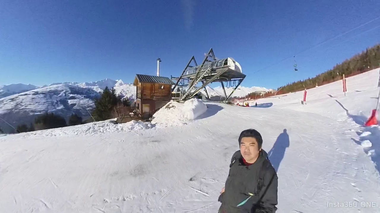 Les Arcs 1600 Beginner slope with insta360 one - YouTube