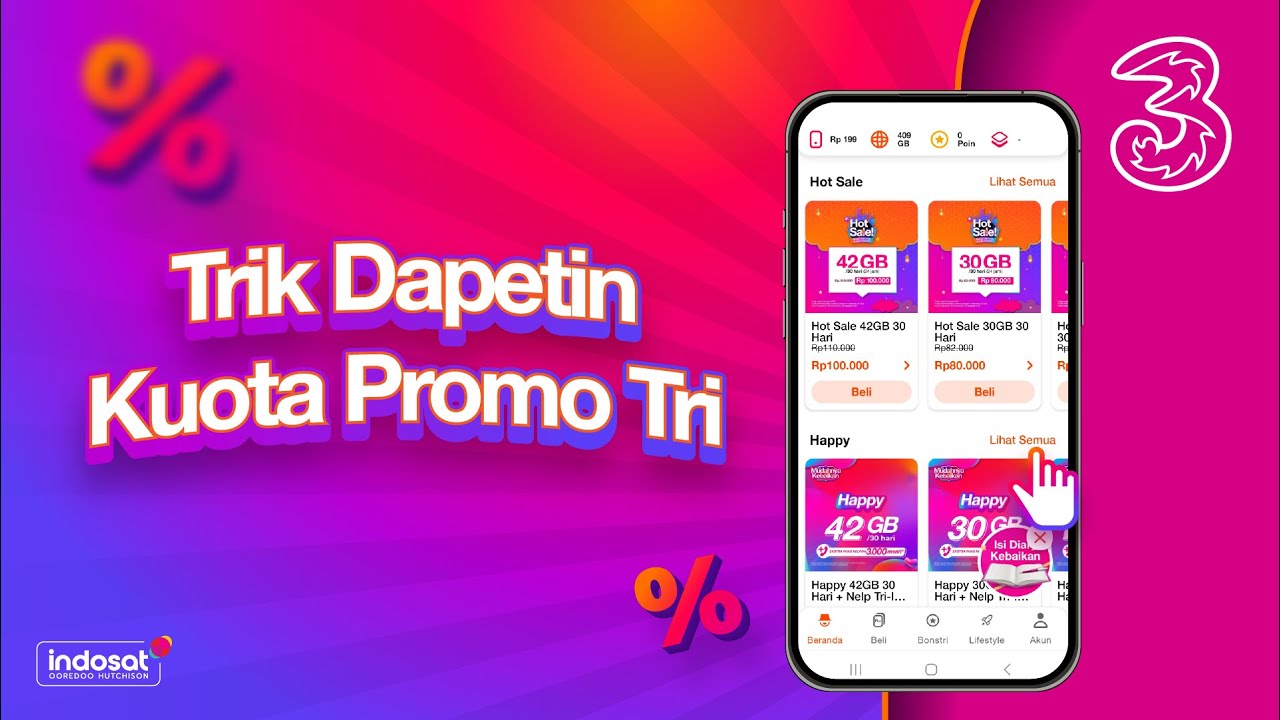 Trik Dapetin Kuota Promo Tri - YouTube