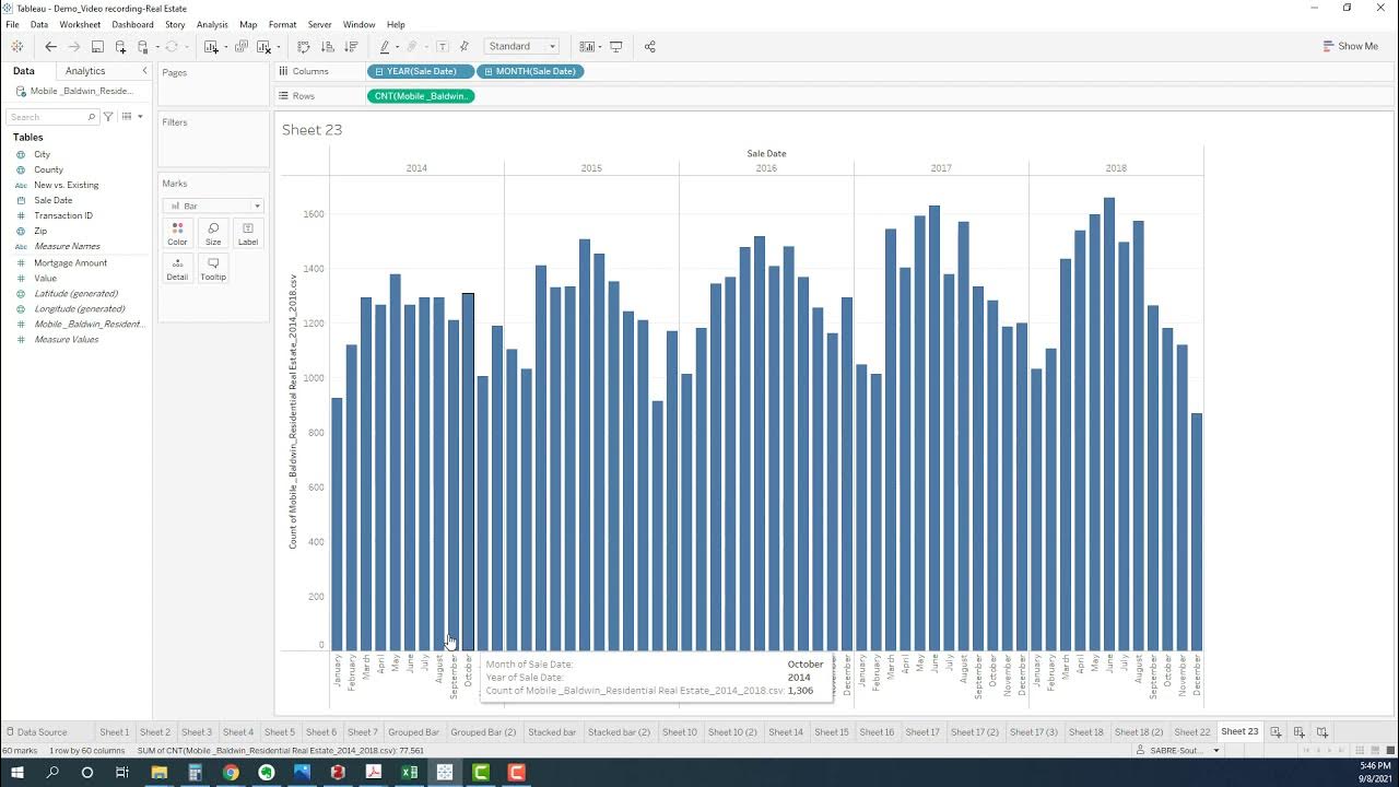 Basic Chart Types in Tableau - Trends and Development Over Time - YouTube