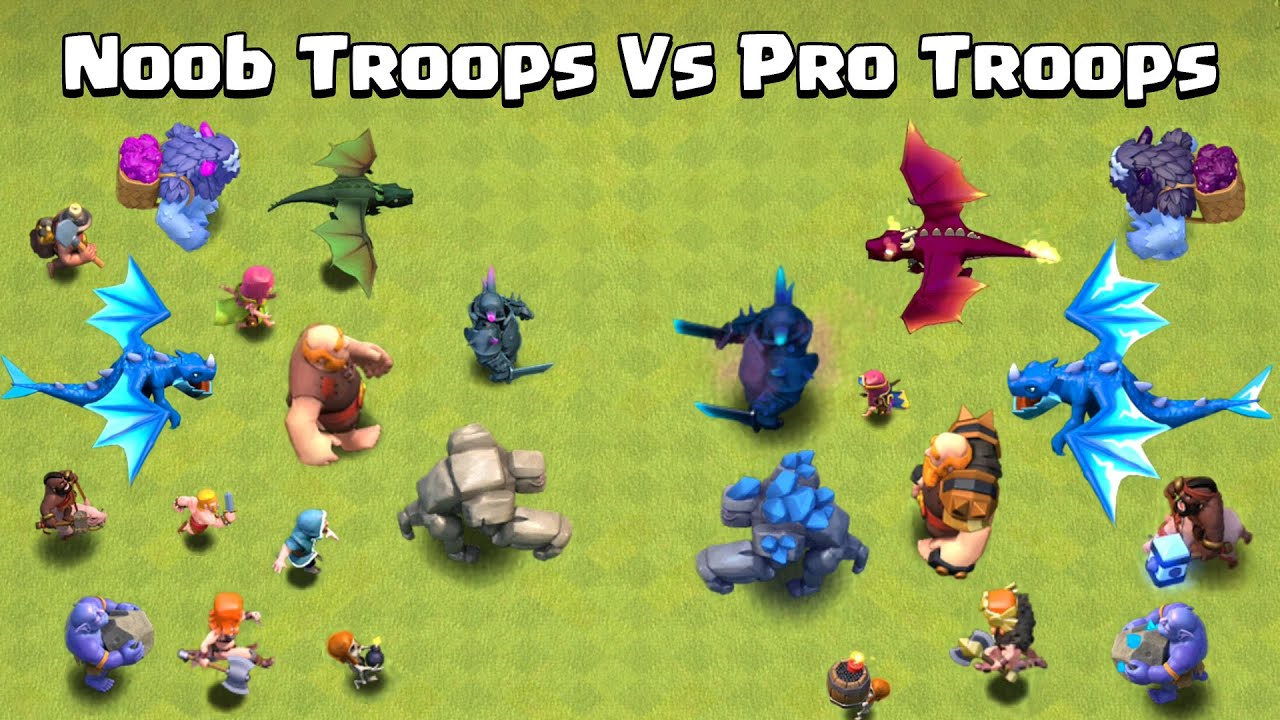 Level 1 Troops with Rage Spell Vs Max Level Troops | Clash of Clans ...