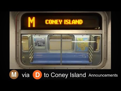 ᴴᴰ R160 - Original Brown M Train Announcement to Coney Island - Via ...