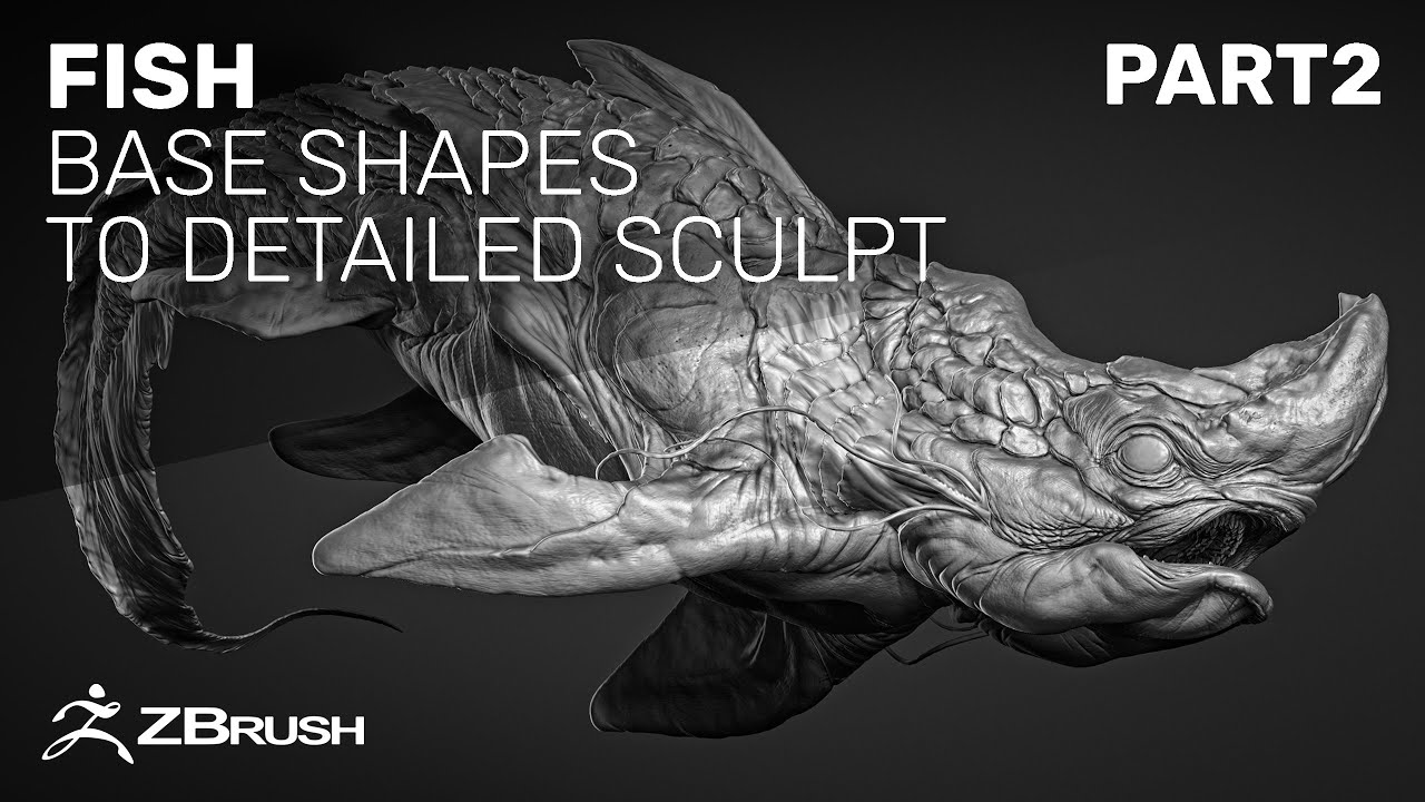 SCULPTING SESSIONS: Fish - Base shapes to detailed sculpt PART2 - YouTube