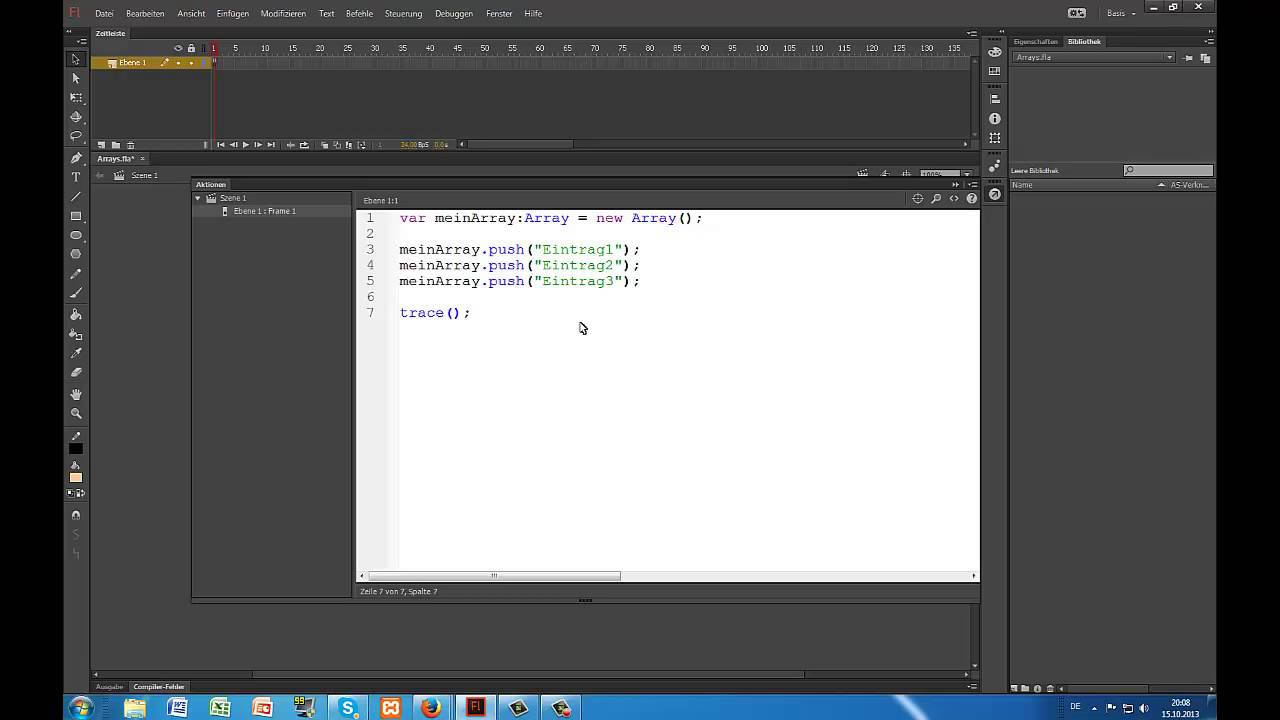 Adobe Flash CC | Arrays - YouTube
