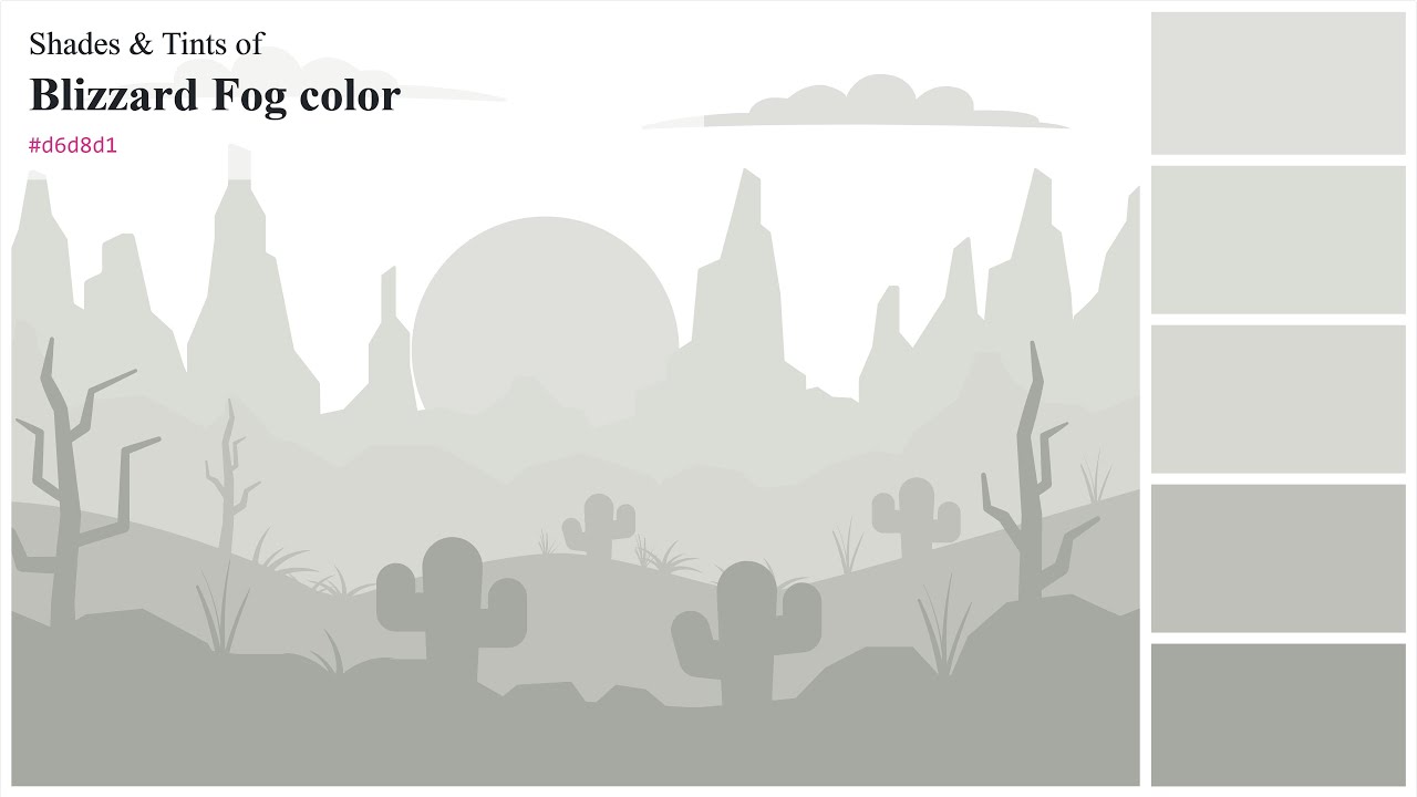 Shades & Tints of Blizzard Fog color #d6d8d1 A Warm Grey color #bec0b9 ...