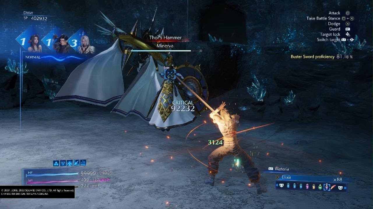 No Gil Toss - CRISIS CORE –FINAL FANTASY VII– REUNION Minerva Boss ...