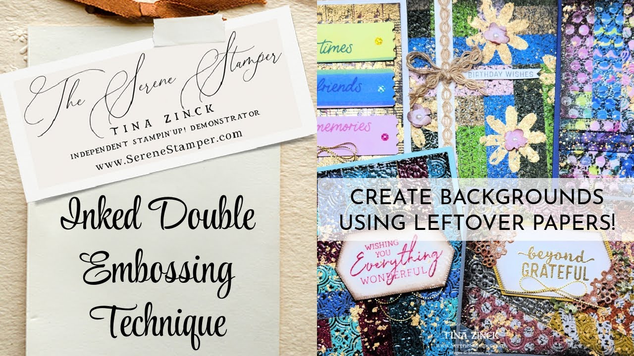 Inked Double Emboss Technique | USING LEFTOVER PAPER SCRAPS! - YouTube