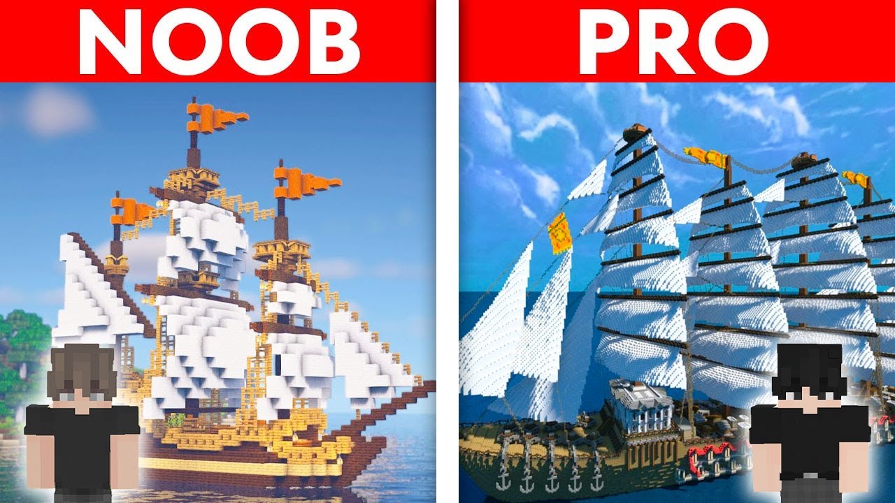 NOOB vs PRO: PIRATE SHIP House Build Challenge In Minecraft! - YouTube