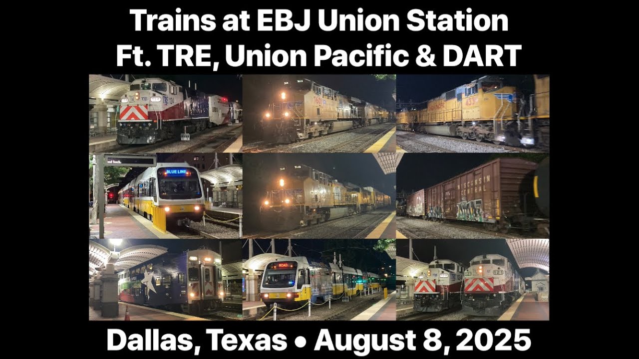 Trains at EBJ Union Station — Dallas, TX — Ft. TRE, Union Pacific ...