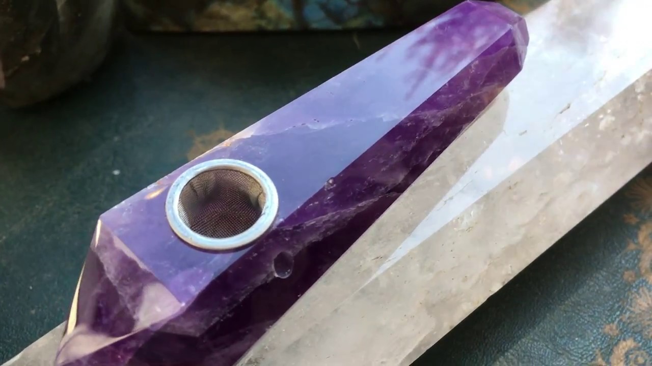 Dark Amethyst Gemstone Pipe - YouTube