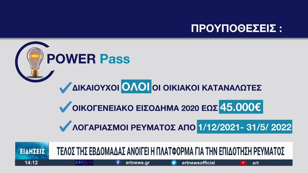Την Παρασκευή ανοίγει η πλατφόρμα Power Pass | 14/06/2022 | ΕΡΤ - YouTube