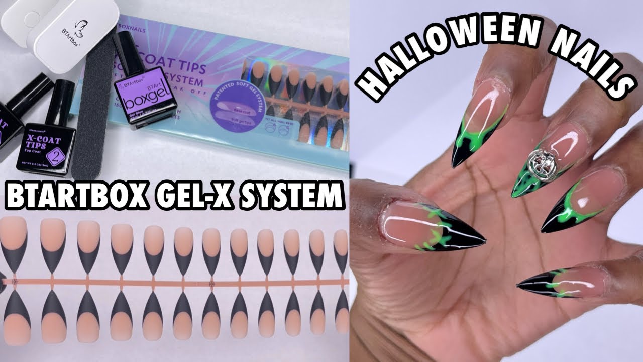 BTARTBOX 3-in-1 Soft Gel Nails | Easy Pre Made Black French Tip Design ...