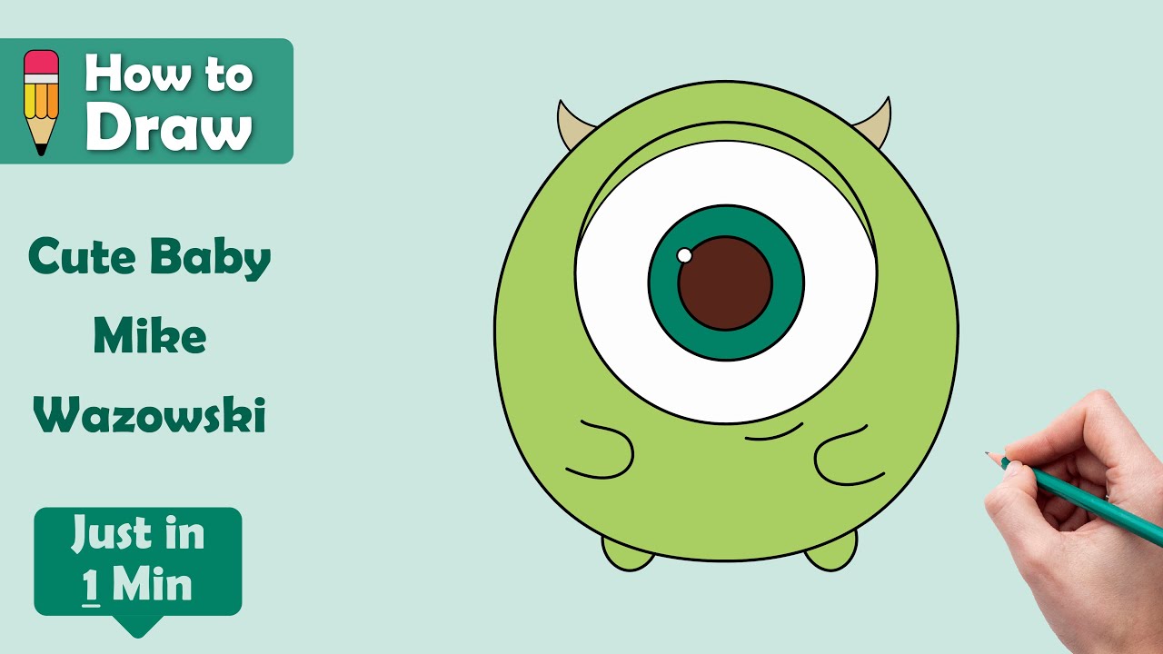 How To Draw Baby Mike Wazowski From Monsters University Baby Mike