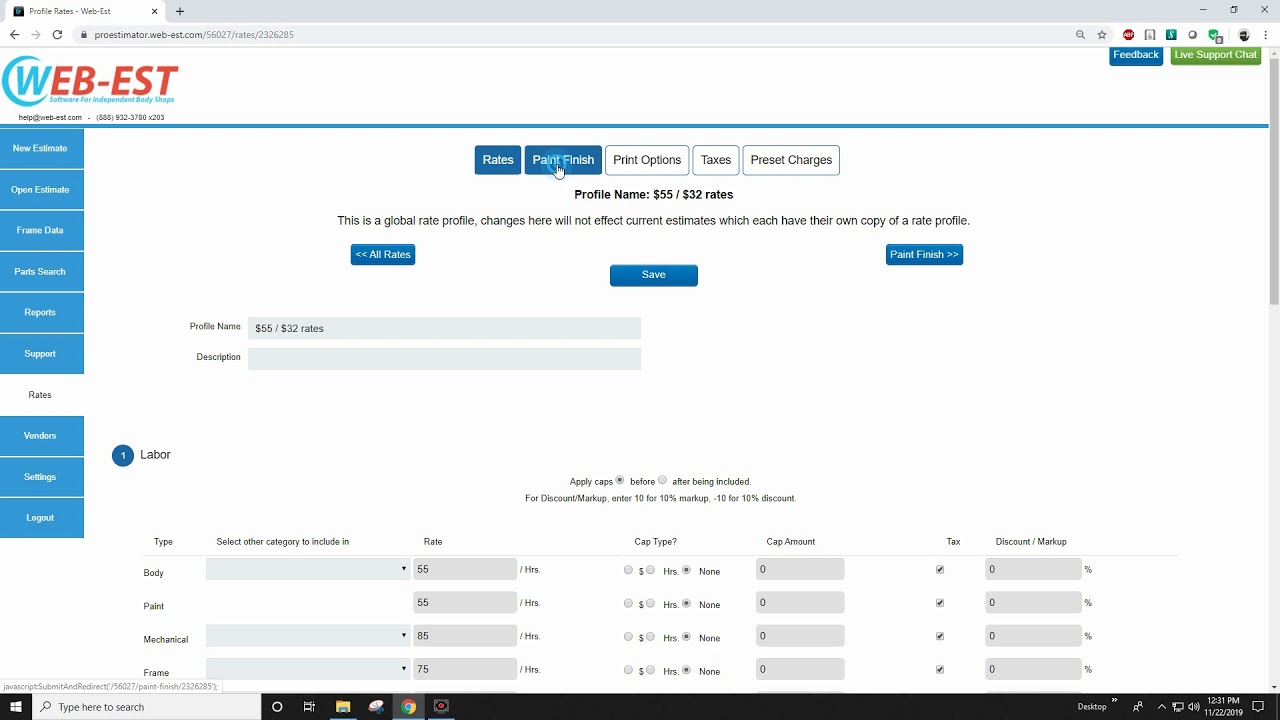 Pro Estimator Rate Profiles - YouTube