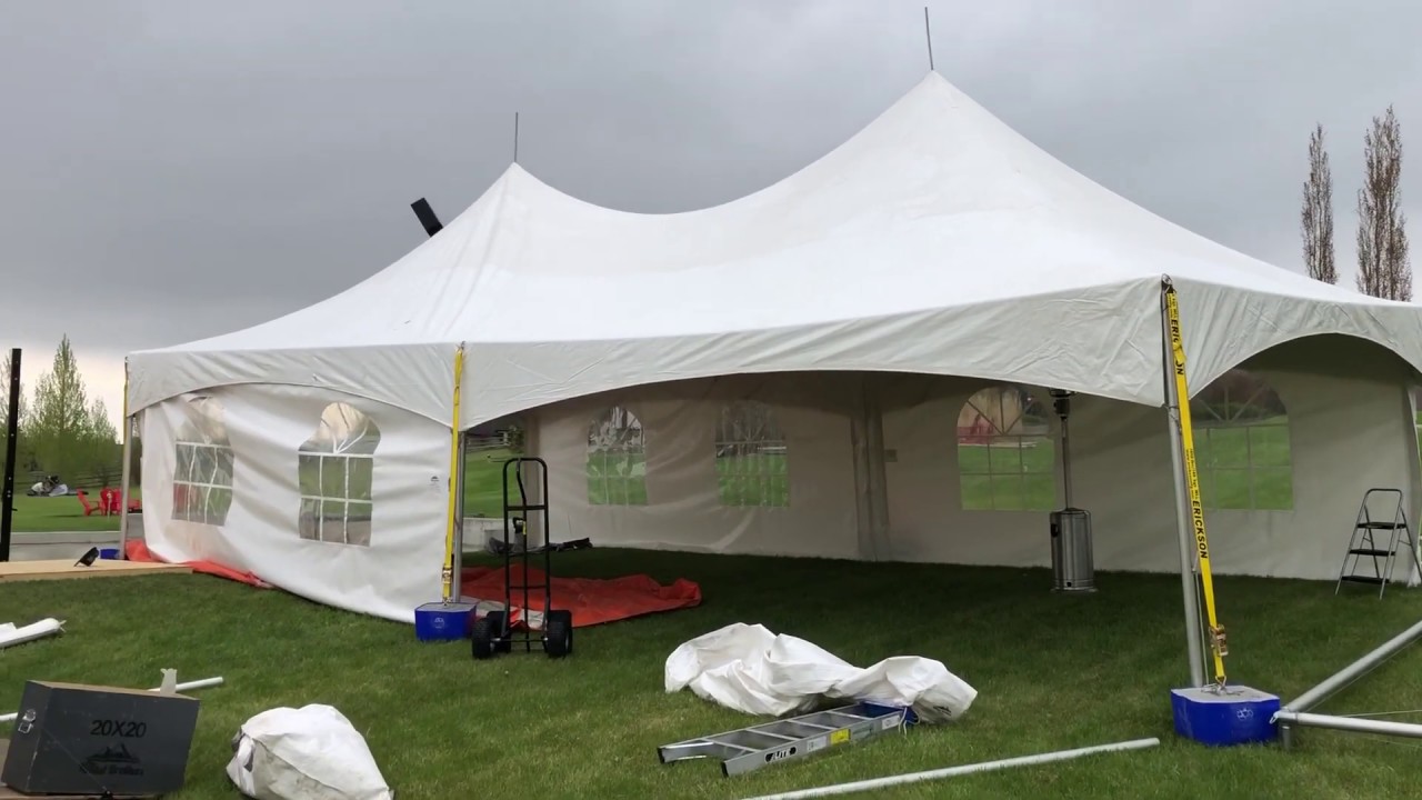 20x60 High Peak Tent Setup - Quick Overview Mid-Job - YouTube