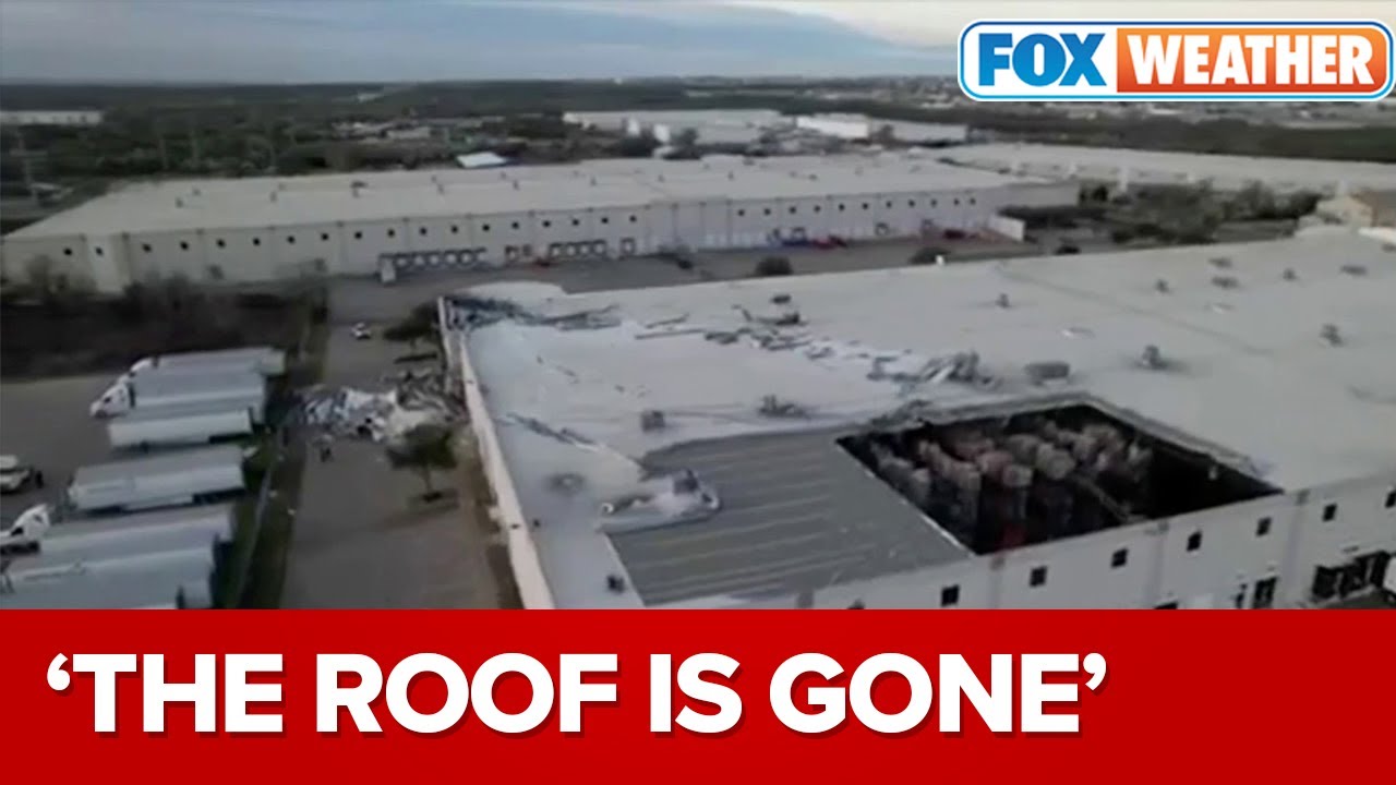 'The Roof is Gone': Severe Storms Leave Large Hole in TX Warehouse ...