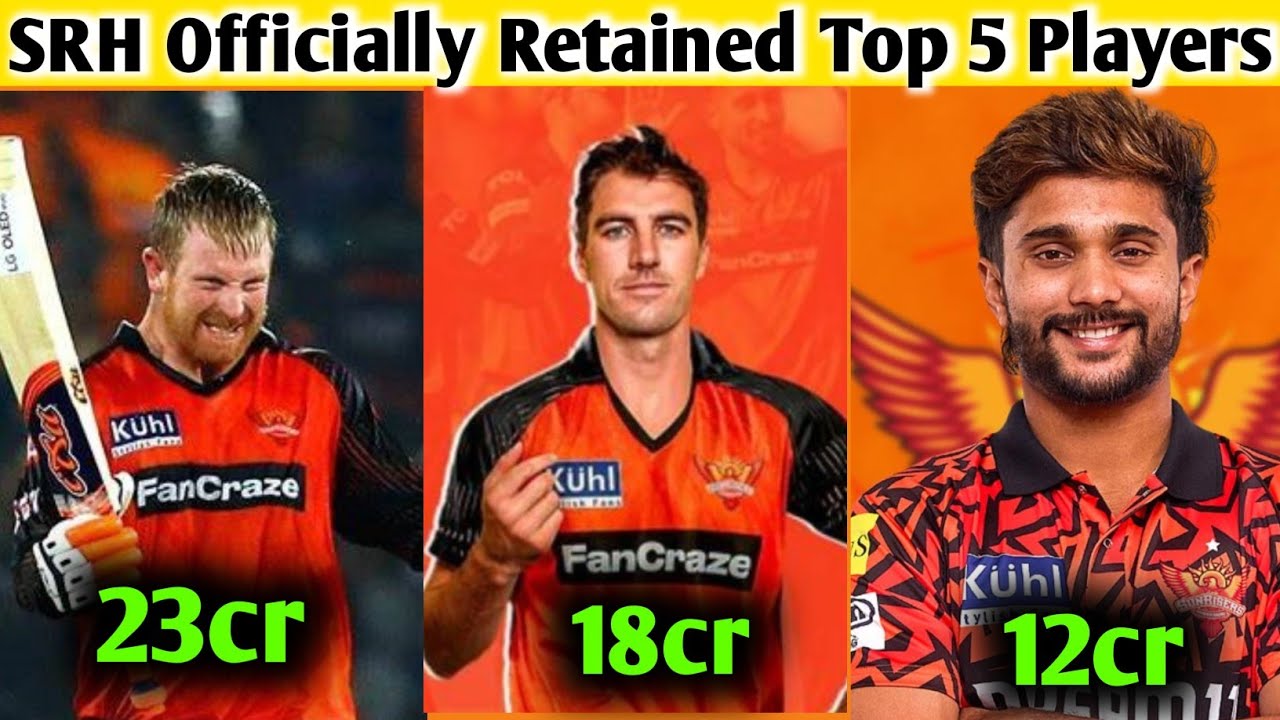 SRH Officially announced retained players 2025 | srh 2025 | srh - YouTube