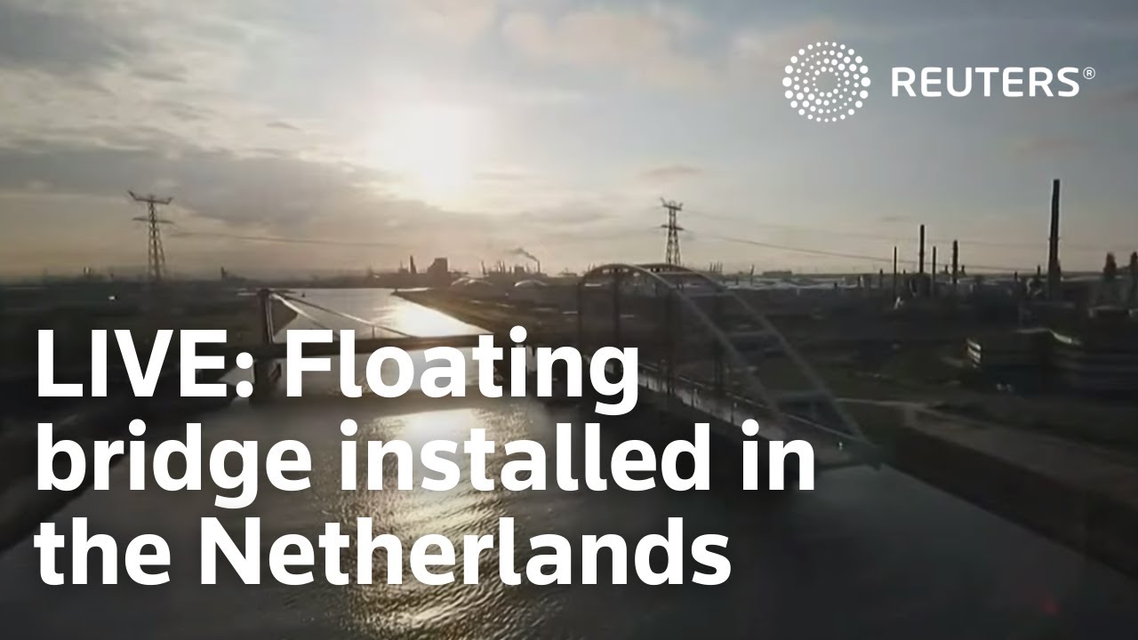 LIVE: Large floating arch bridge installed in Netherlands' Rotterdam ...