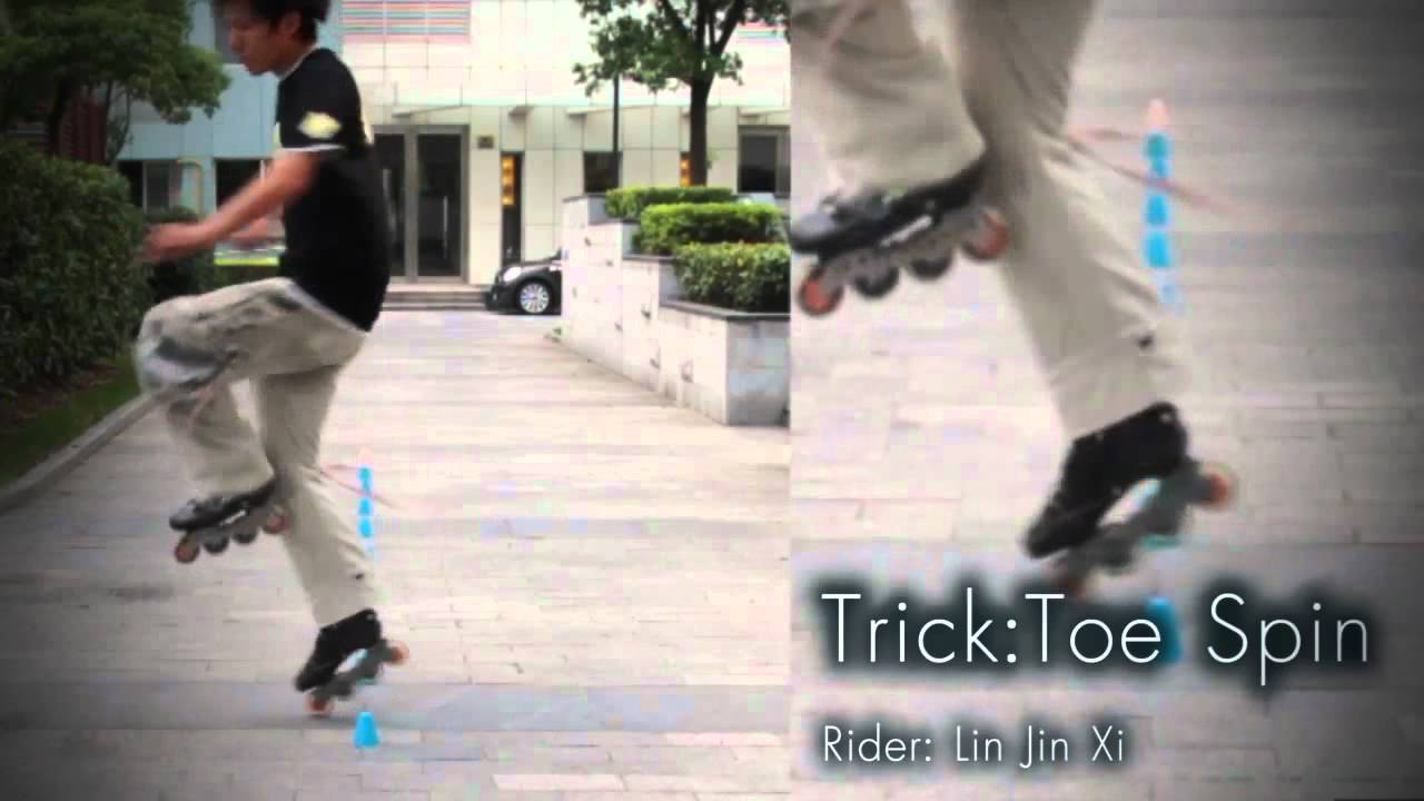 Freestyle Slalom Tricks Toe Spin - YouTube