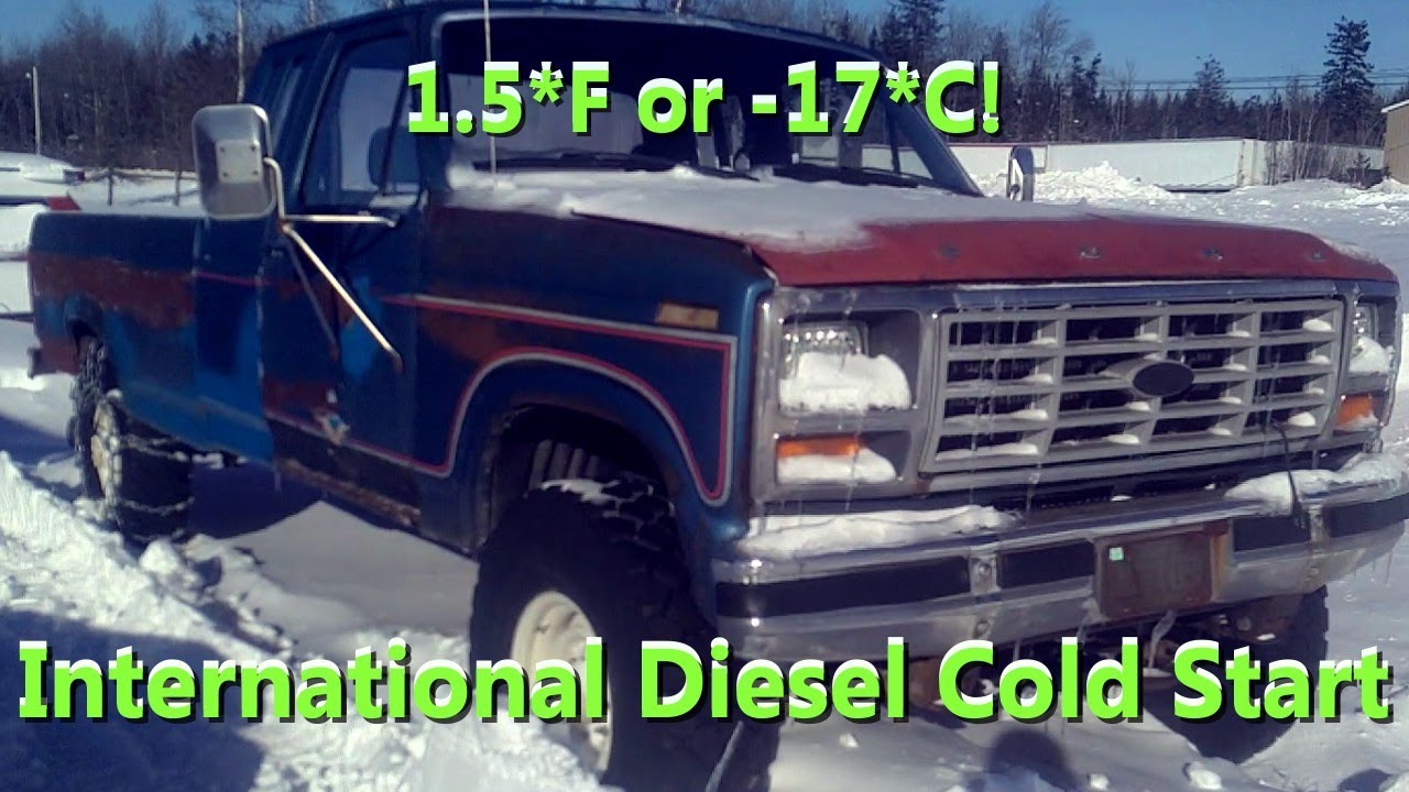 6.9 IDI Diesel Cold Start at 1.5°F! - YouTube