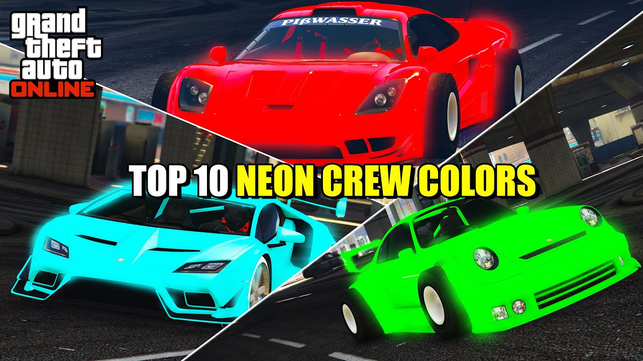 Top 10 BEST NEON GLOWING Crew Colors OF ALL TIME | GTA 5 Online ...