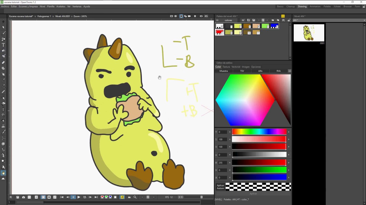 Open Toonz Tutorial - Parte 3 Color / Luces / Sombras - YouTube
