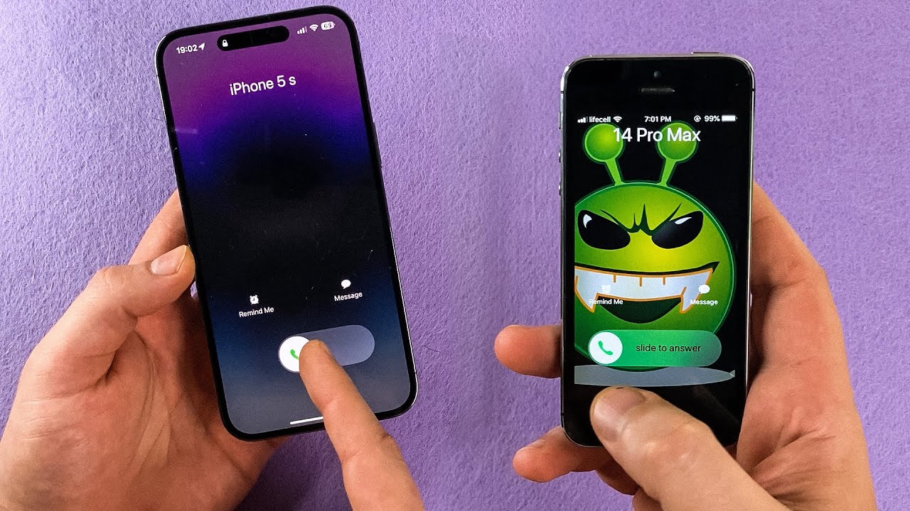 iPhone 14 Pro Max VS iPhone 5S Outgoing Call & Incoming Call + Original ...