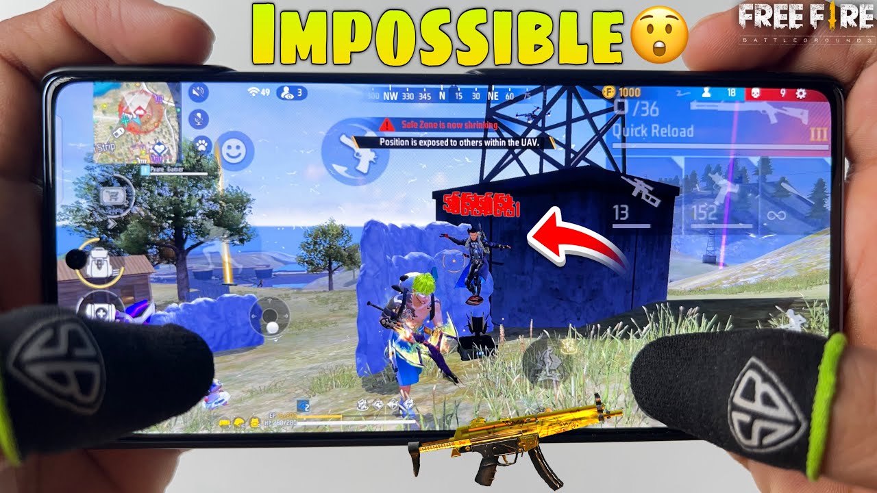 infinix gt 20 pro Gaming phone free fire 1 vs 4 gameplay with 2 finger ...