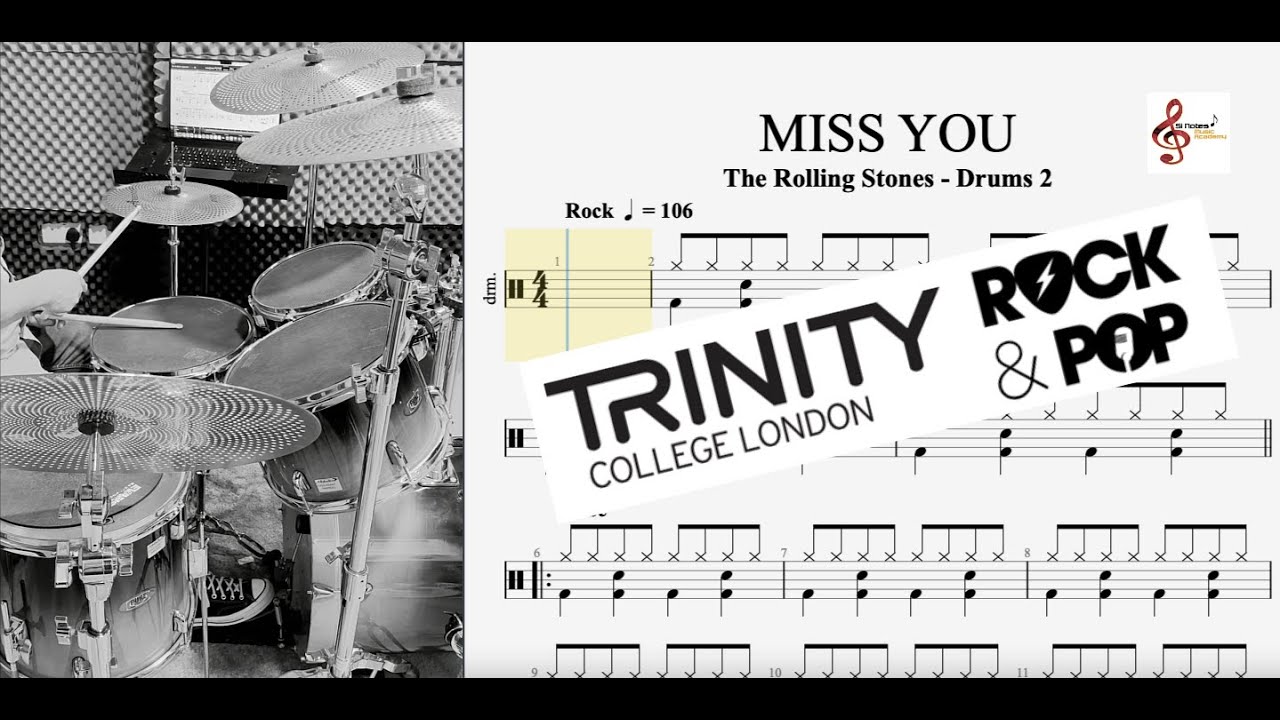 MISS YOU - Trinity Rock and Pop Grade 2 Drums - YouTube