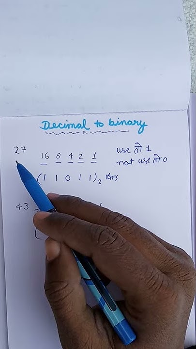 Conversion Decimal to Binary। Decimal to binary Conversion hindi।decimal se binary kaise convert ...