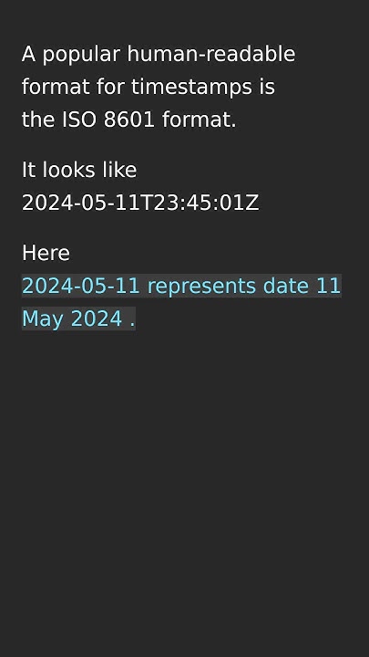 Easy to read timestamps in ISO 8601 format - YouTube