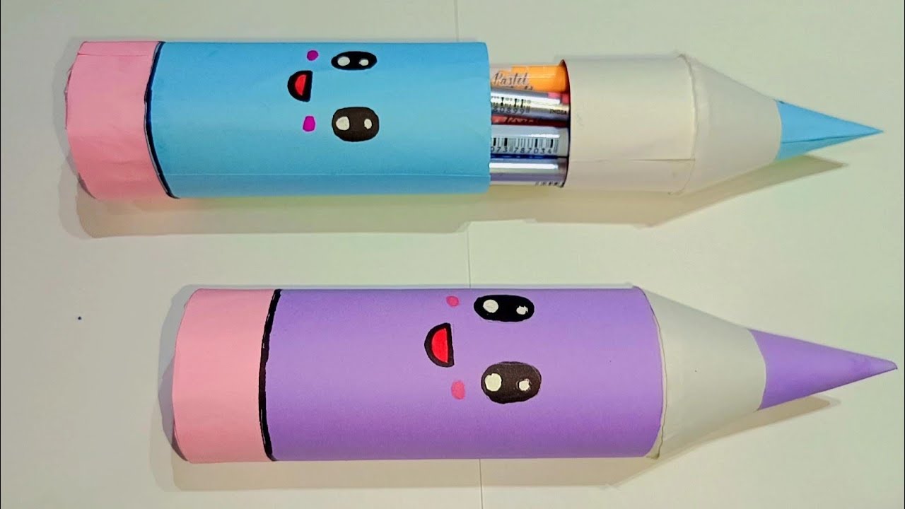 EASY PAPER CRAFT IDEAS| School craft ideas| paper pencil box| school ...