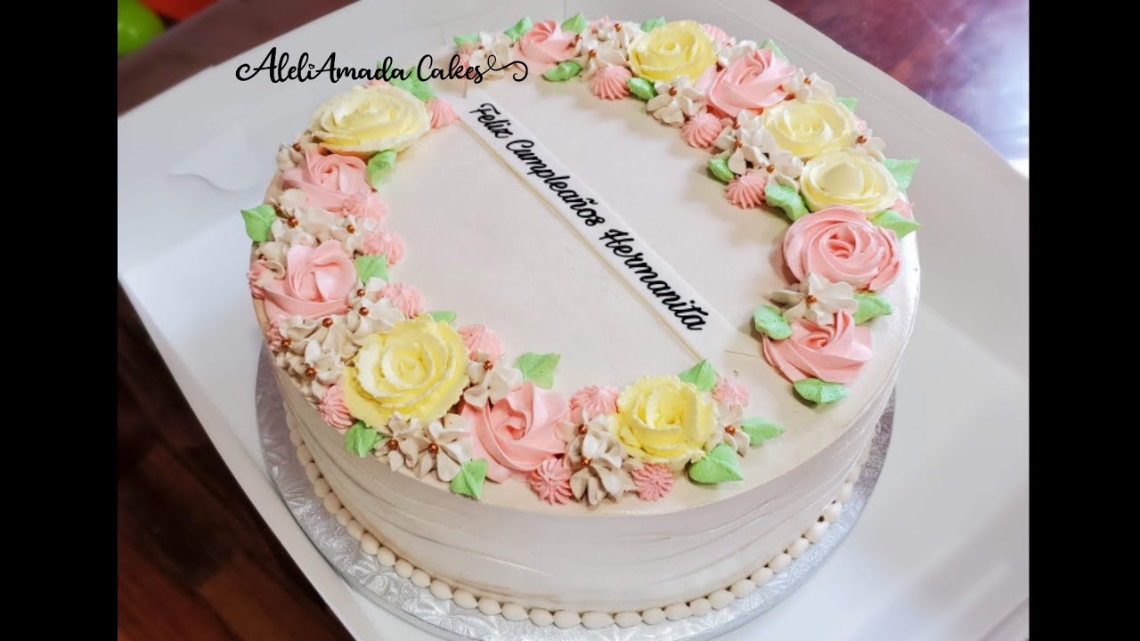pasteles con flores en chantilly | decoración sencilla | pastel de 12 ...