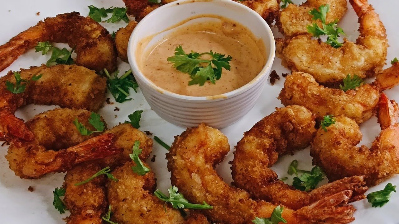 crispy golden prawns | prawns fry recipe - YouTube