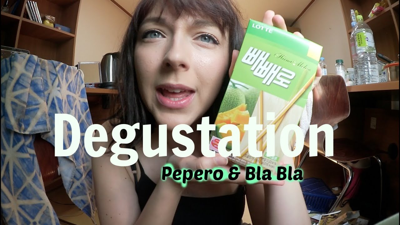 Degustation pepero au melon & Bla bla (FR) - YouTube