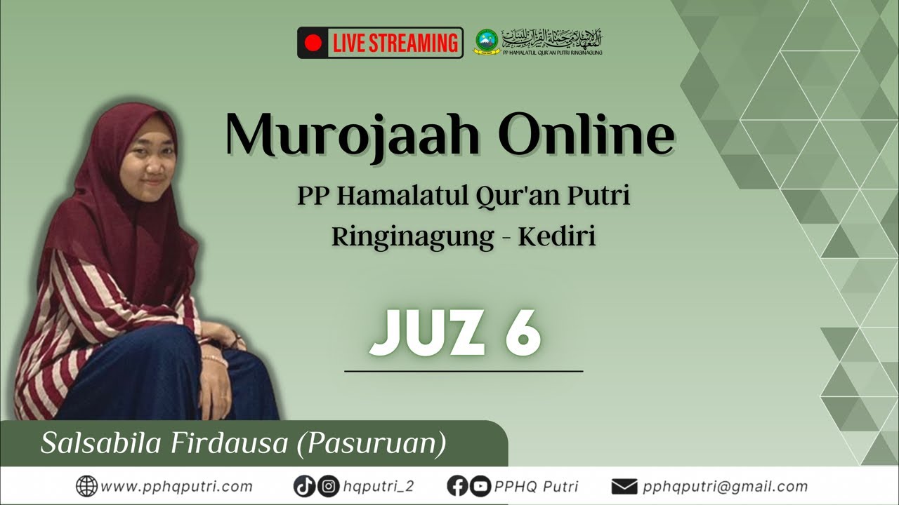 Murojaah Online PPHQ Putri 2 | Salsabila Firdausa | Juz 6 - YouTube
