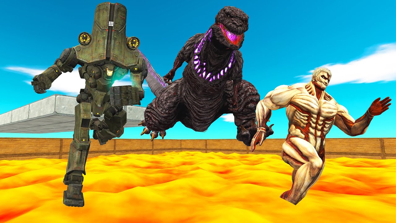 MONSTERS JUMP OVER LAVA HOLE - Animal Revolt Battle Simulator - YouTube