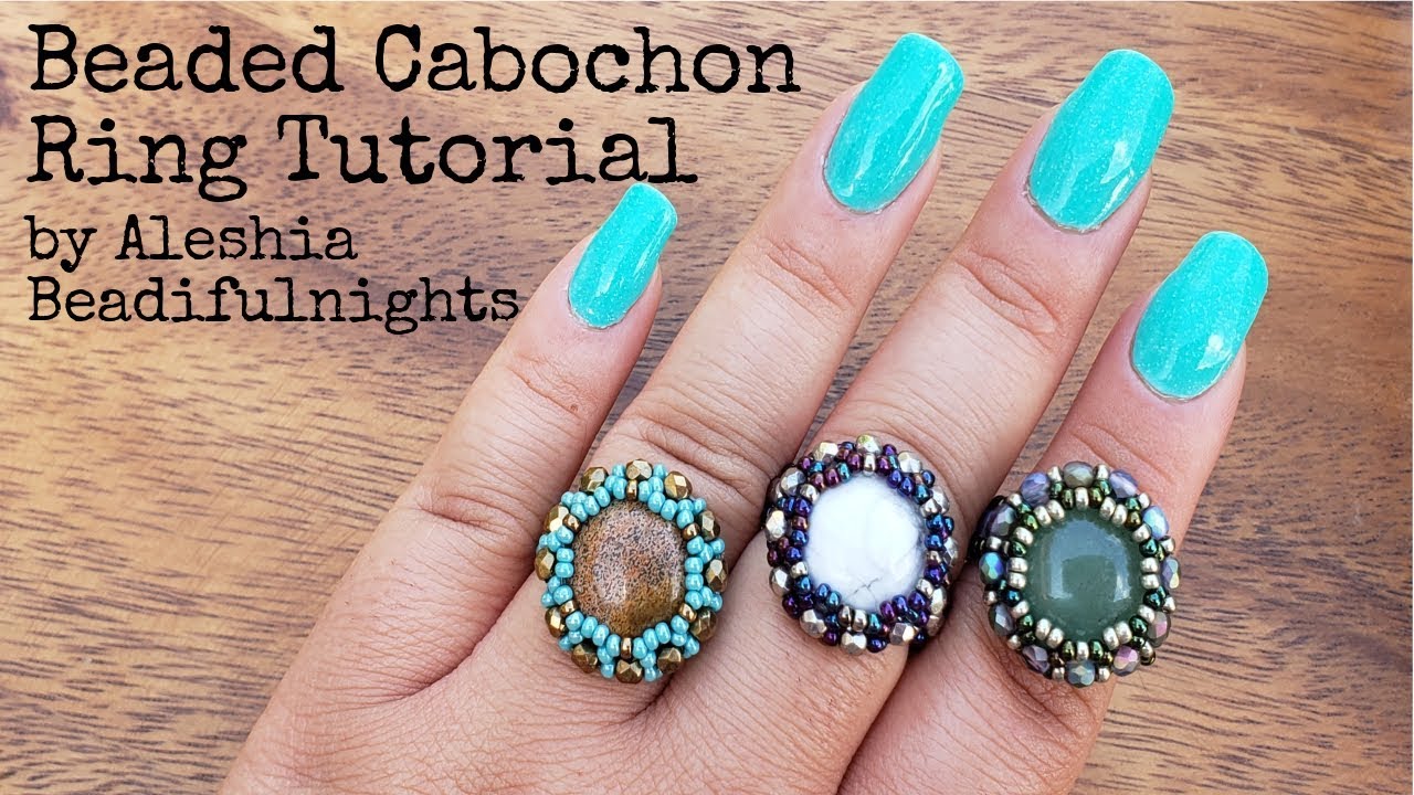 Beaded Cabochon Ring Tutorial - YouTube