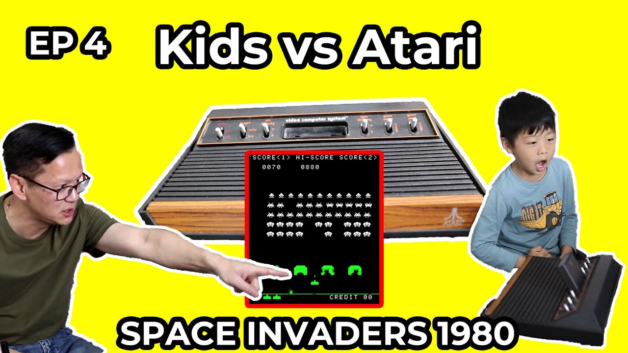 Kids react to Atari Space Invaders 1980 (retro games) - YouTube