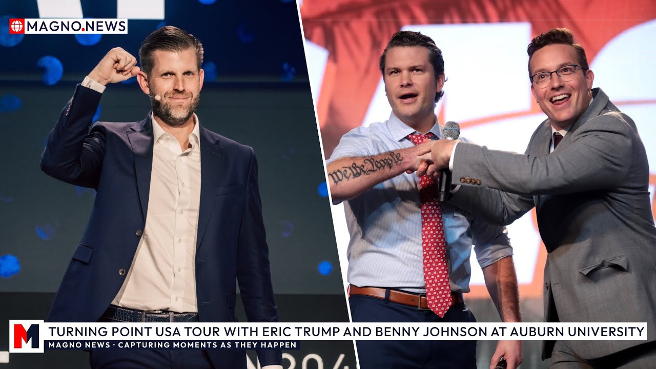 🇺🇸 Eric Trump, Lara Trump, Benny Johnson join Turning Point USA Tour at ...