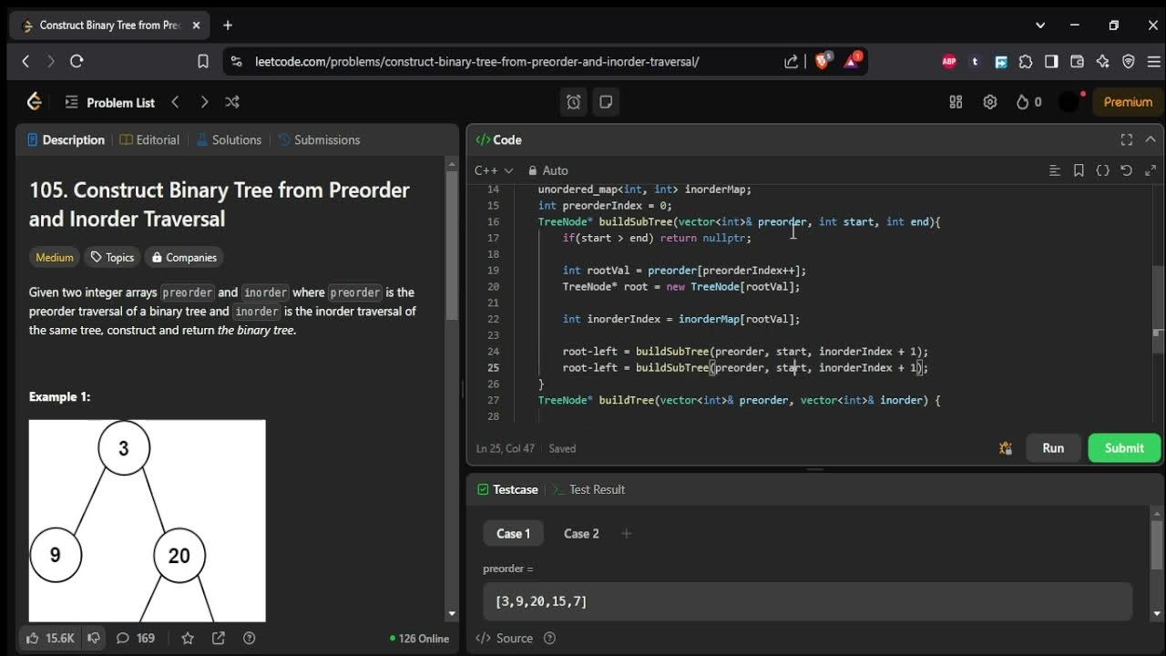 برمجهleetcode-105 - YouTube