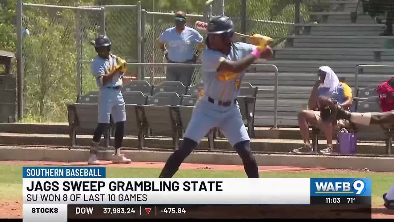 Southern Baseball Sweeps Grambling - YouTube