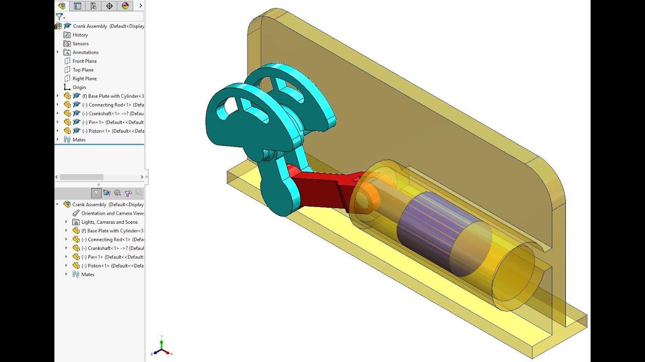 SolidWorks Basic Animation with Key Points and Transparency - YouTube