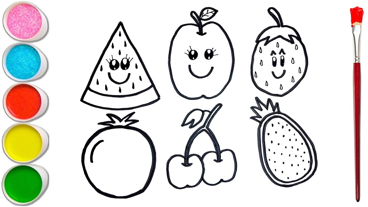 How to Draw of Red Fruits (Watermelon, Apple, Strawberry, and Others) l ...