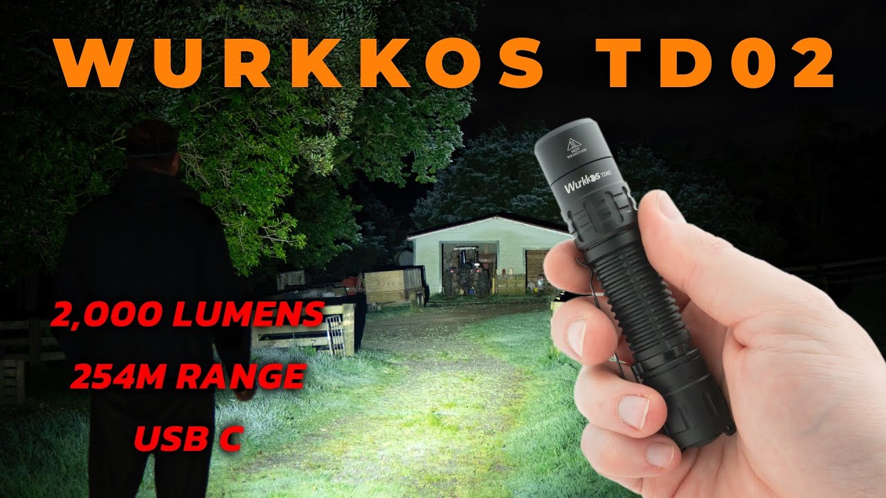 Wurkkos TD02, Tactical, 2,000 Lumens, 254m, USB C, SST40 with TIR - YouTube